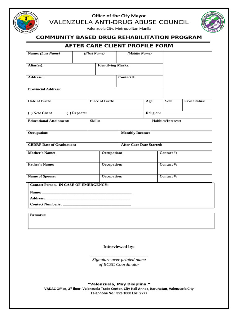 Client Profile Form | PDF