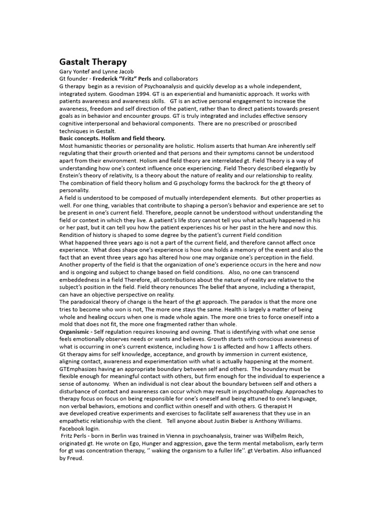 Understanding Gestalt Therapy Principles | PDF | Gestalt Therapy ...