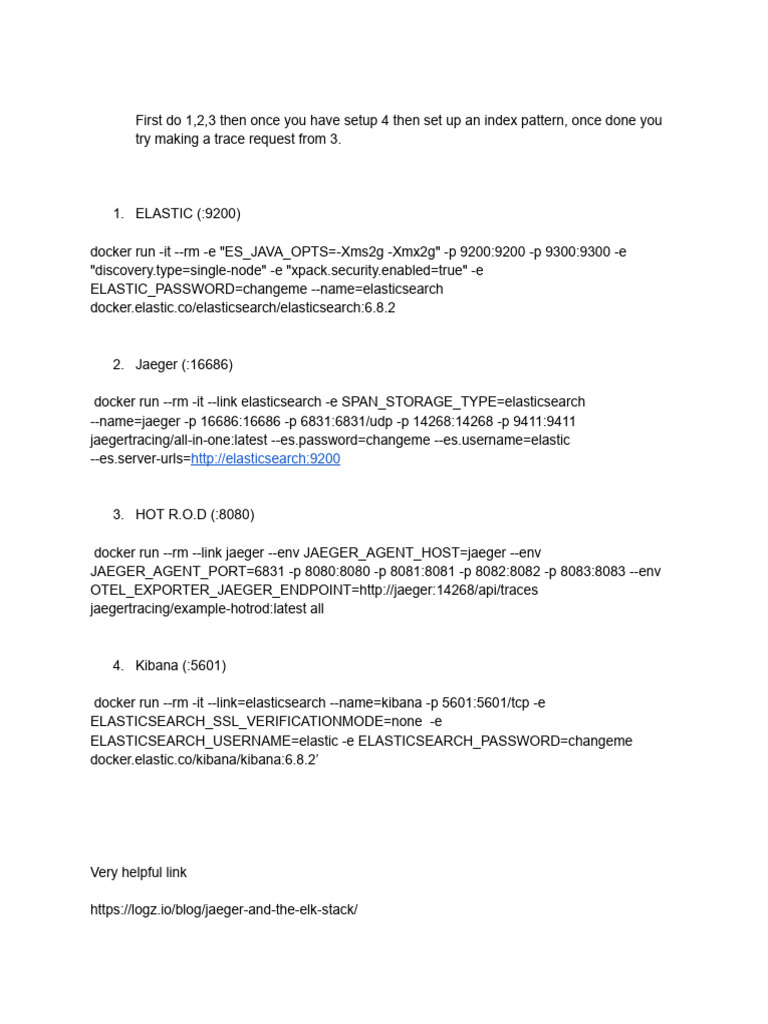ELASTIC Kibana Jaeger HOTROD | PDF