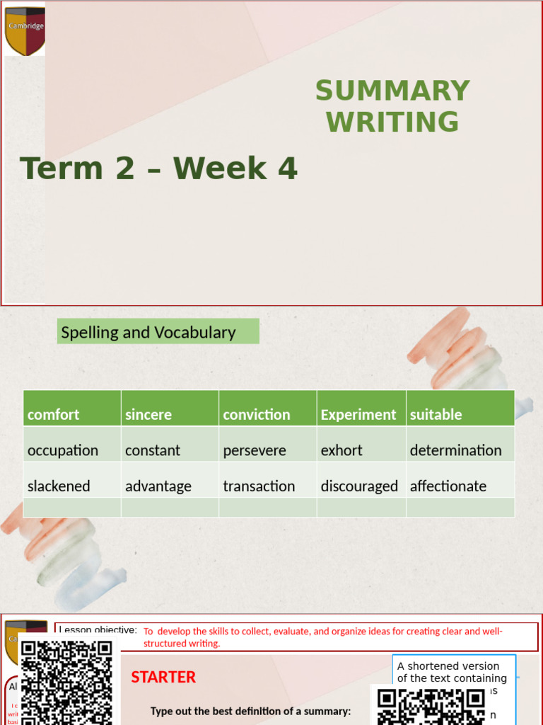 289997c7-8628-4eaf-bc94-93a4435c84c8_Term 2- Week 4 Summary Writing copy | PDF | Vocabulary ...