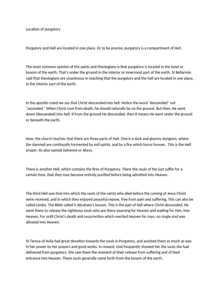 Location of purgstory WPS Office | PDF | Purgatory | Hell