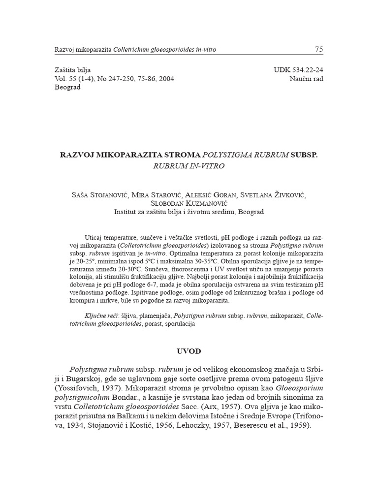 Stojanovic 2004-Polystigma rubrum | PDF