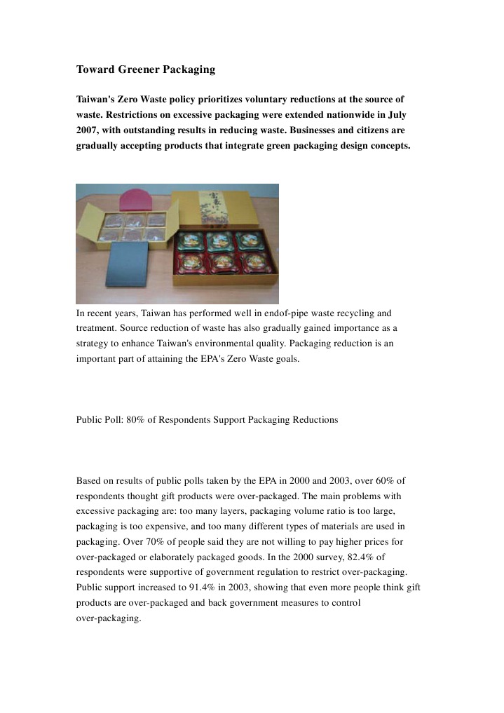 Toward Greener Packaging | PDF | Packaging And Labeling | United States ...