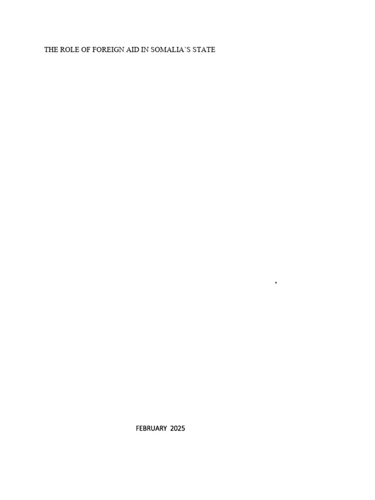 The Role of Foreign Aid in Somalia-1 | PDF | Aids | Somalia