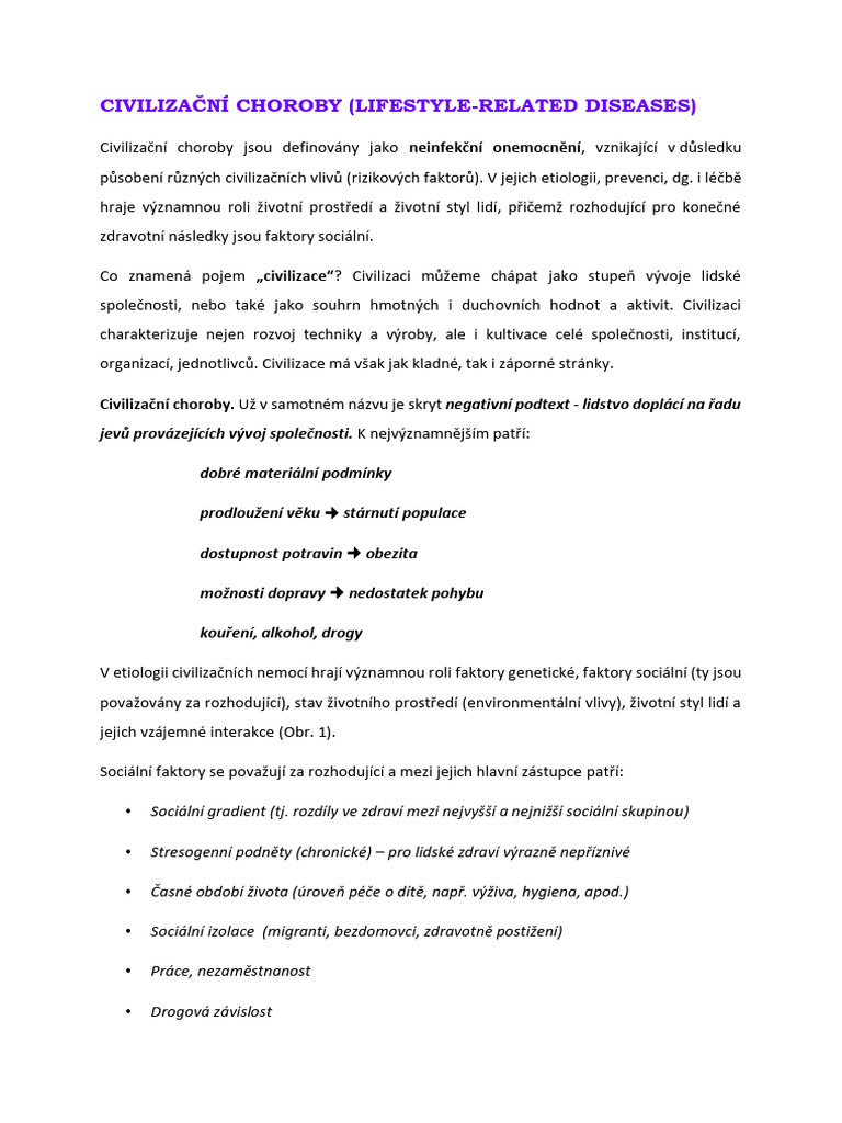 Civilizační Choroby | PDF
