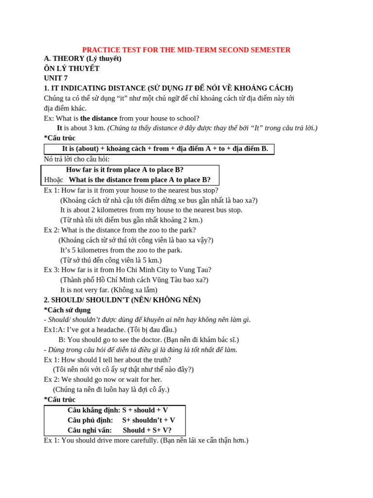 Practice Test For The Mid | PDF