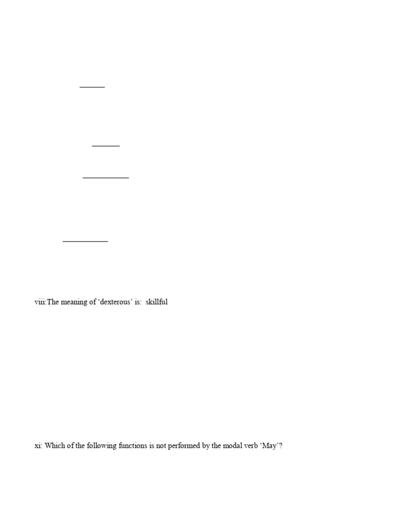English Model Paper VIII | PDF | Verb | Semantic Units
