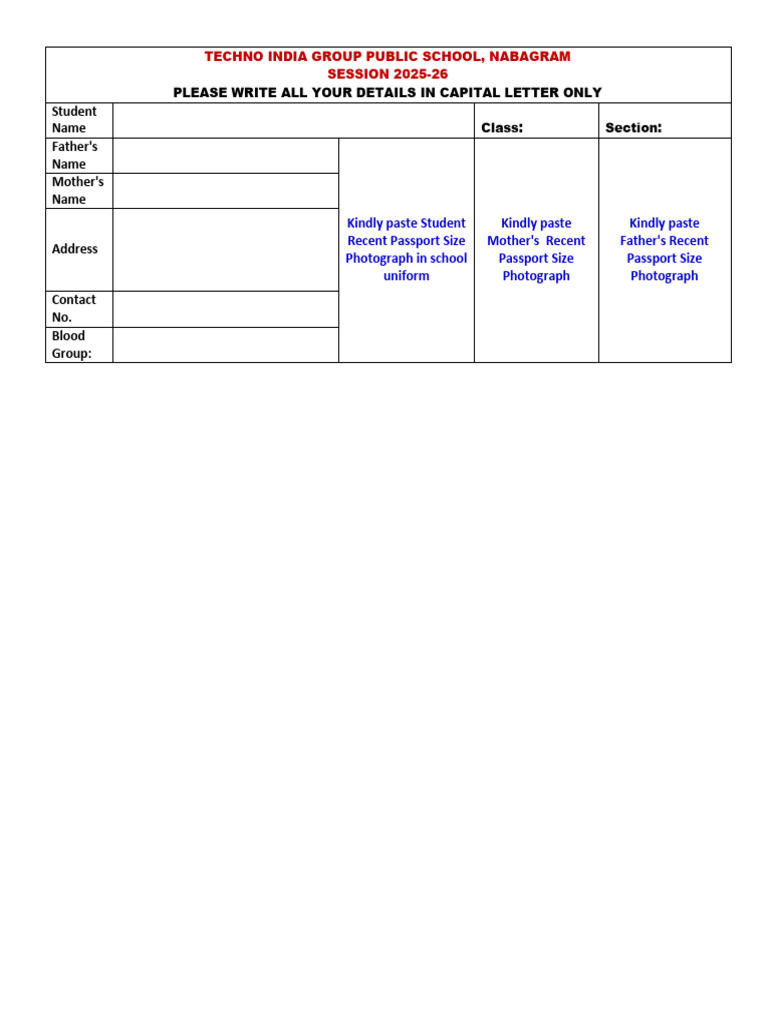 Student ID Card Blank Format | PDF