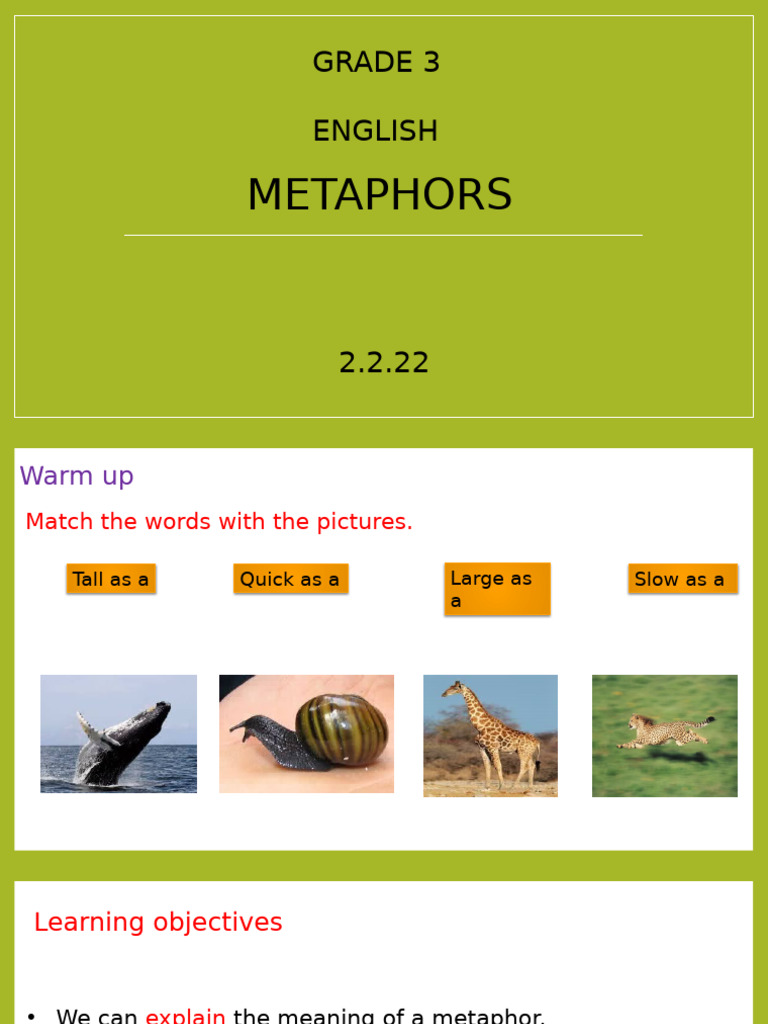 4-Gr3-Eng-Ppt-Metaphors 2.2.22 | PDF | Metaphor