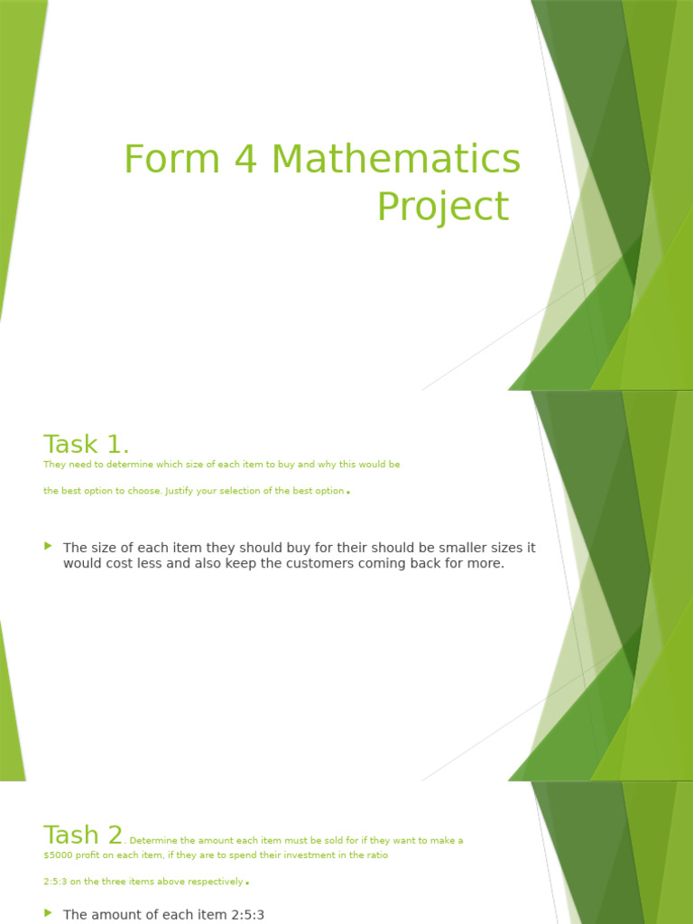 Form 4 Mathematics Project | PDF