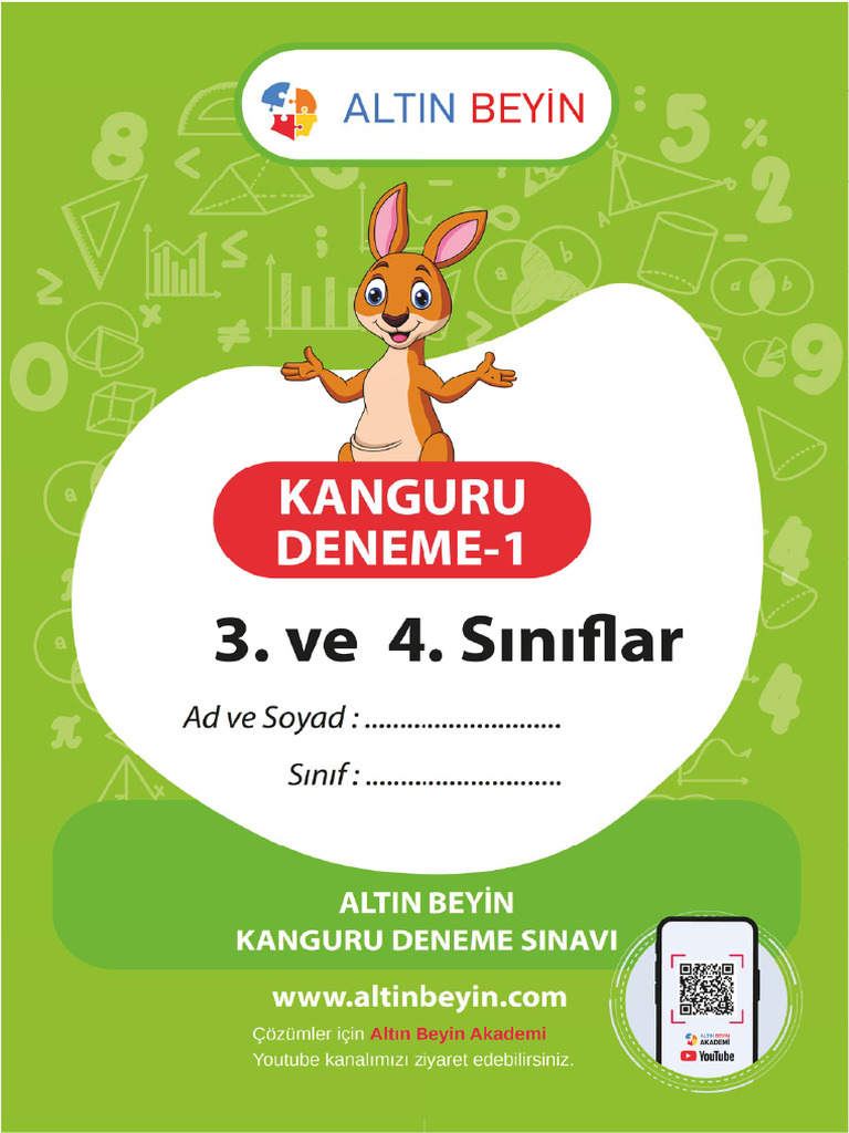 Altın Beyin Kanguru Deneme 3. Ve 4. Sınıf - Xs | PDF