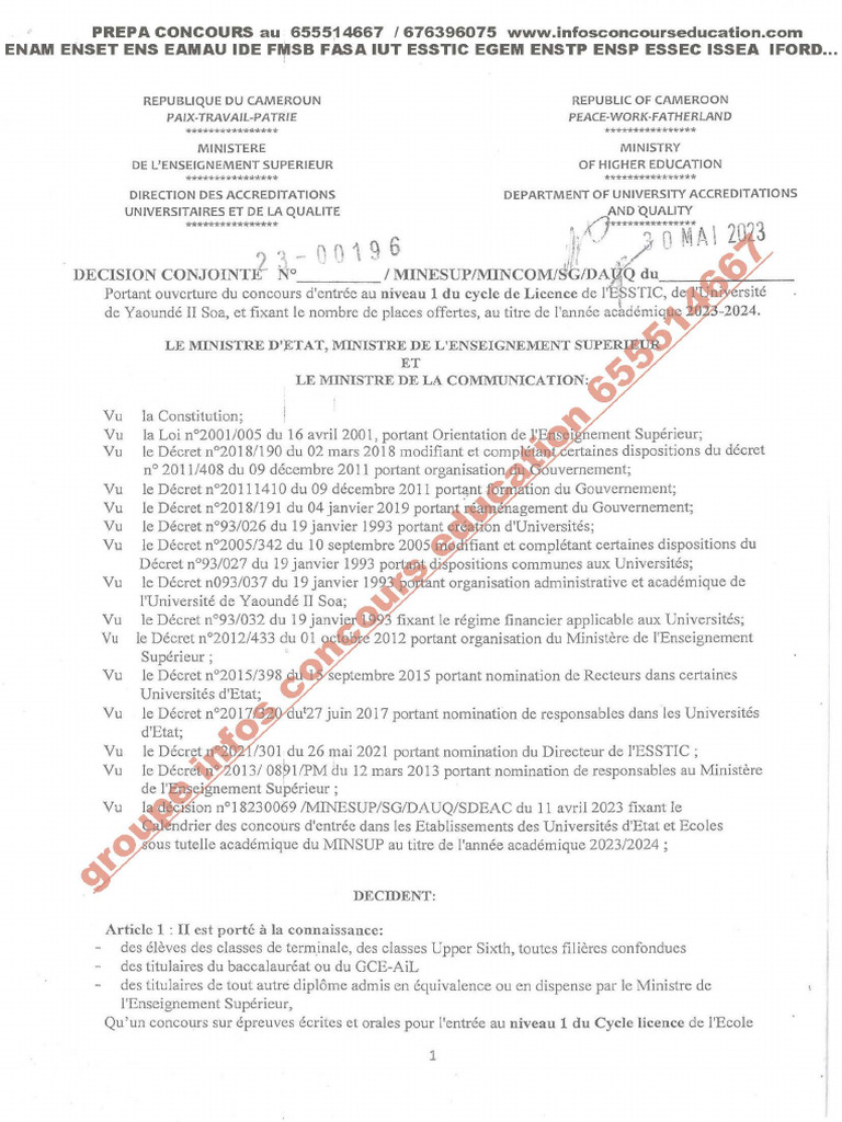 Concours Esstic 2023 | PDF