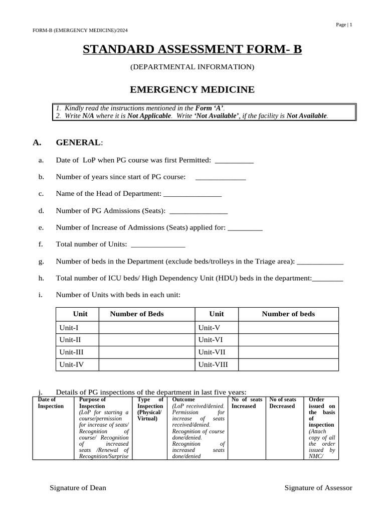 Form-B (Emergency Medicine) | PDF | Intensive Care Unit | Emergency ...
