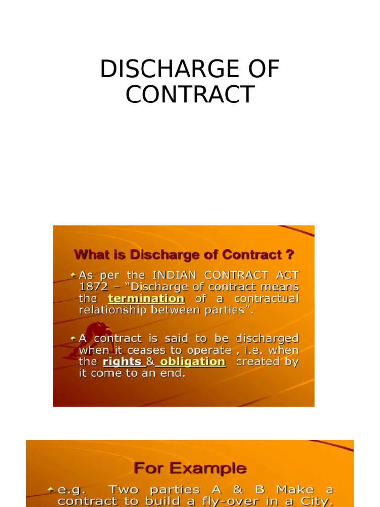 Discharge of Contract Ppt | PDF