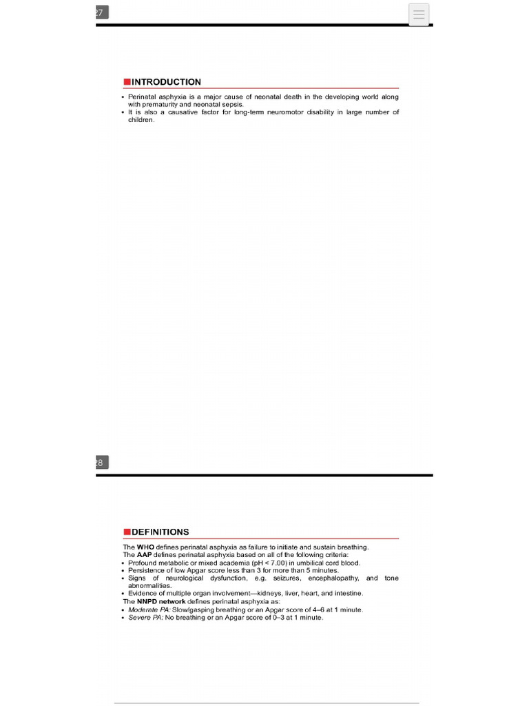 Perinatal Asphyxia | PDF