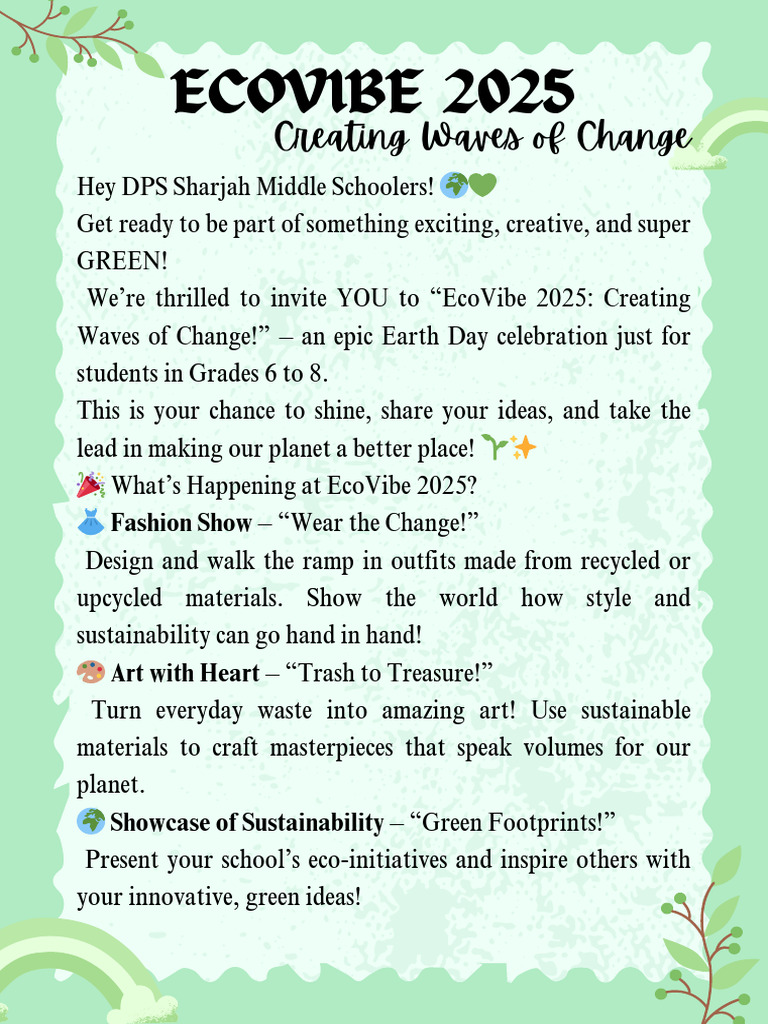 ECOVIBE 2025-Showcase of Sustainability | PDF