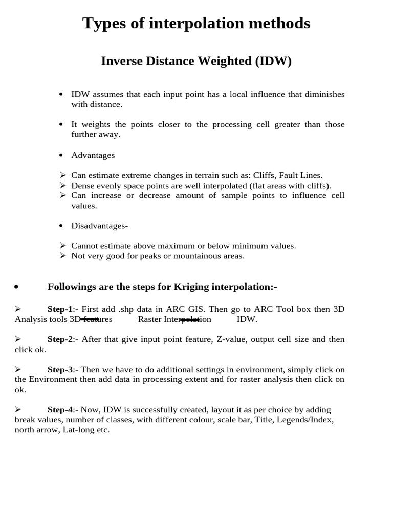 IDW Interpolation Method Explained | PDF