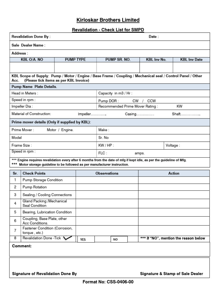 Revalidation SMPD-KBL | PDF