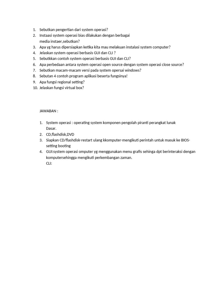 Panduan Instalasi dan Jenis Sistem Operasi | PDF