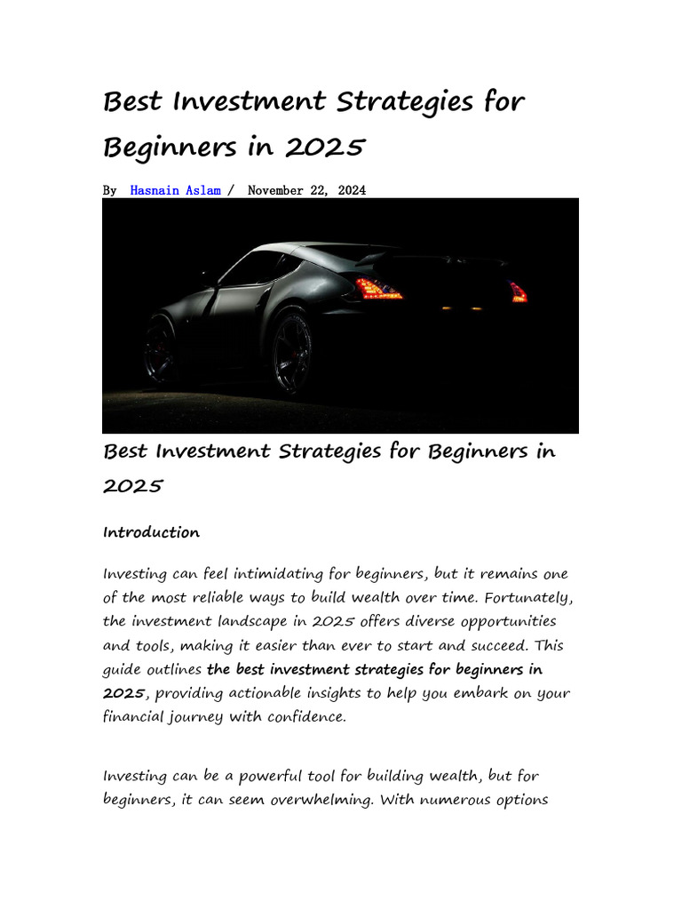 Top Investment Strategies for 2025 Beginners | PDF | Investing ...