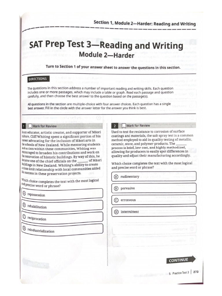 Section 1, Module 2-Harder Reading and Writing | PDF