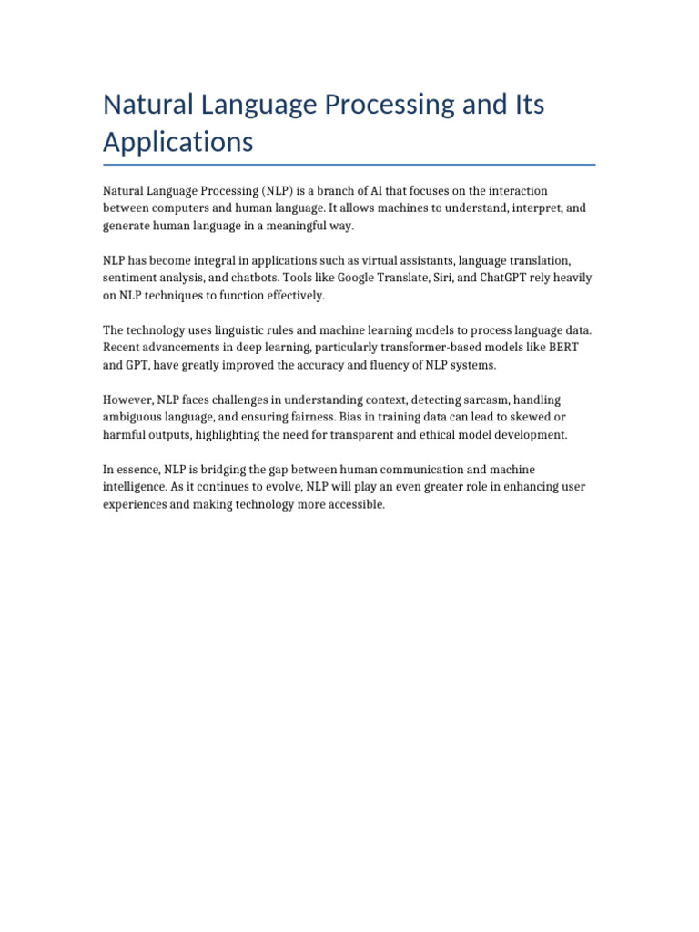 Natural Language Processing | PDF