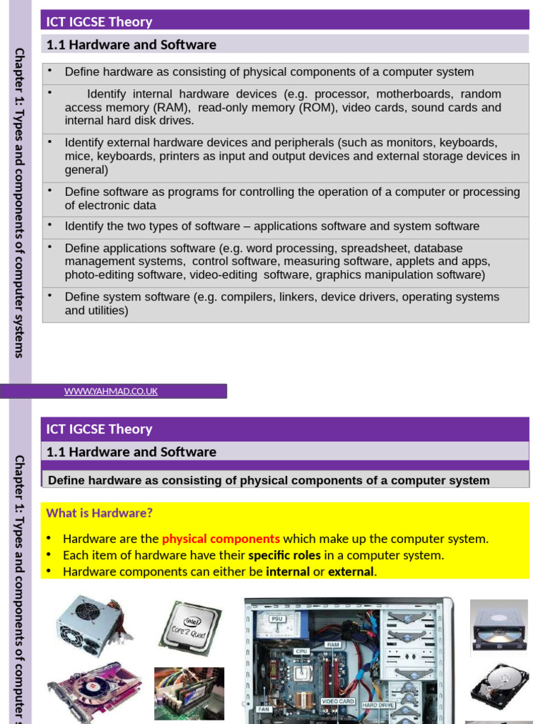 Hardware and Software Overview for IGCSE | PDF | Computer Hardware ...