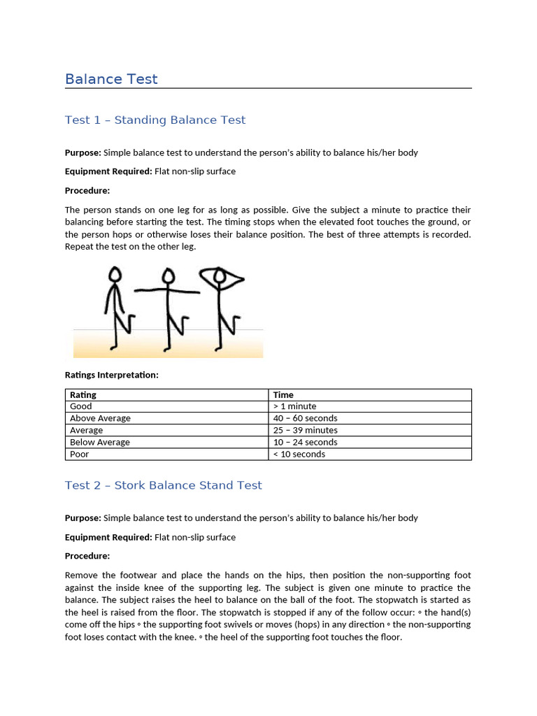 Balance Test | PDF