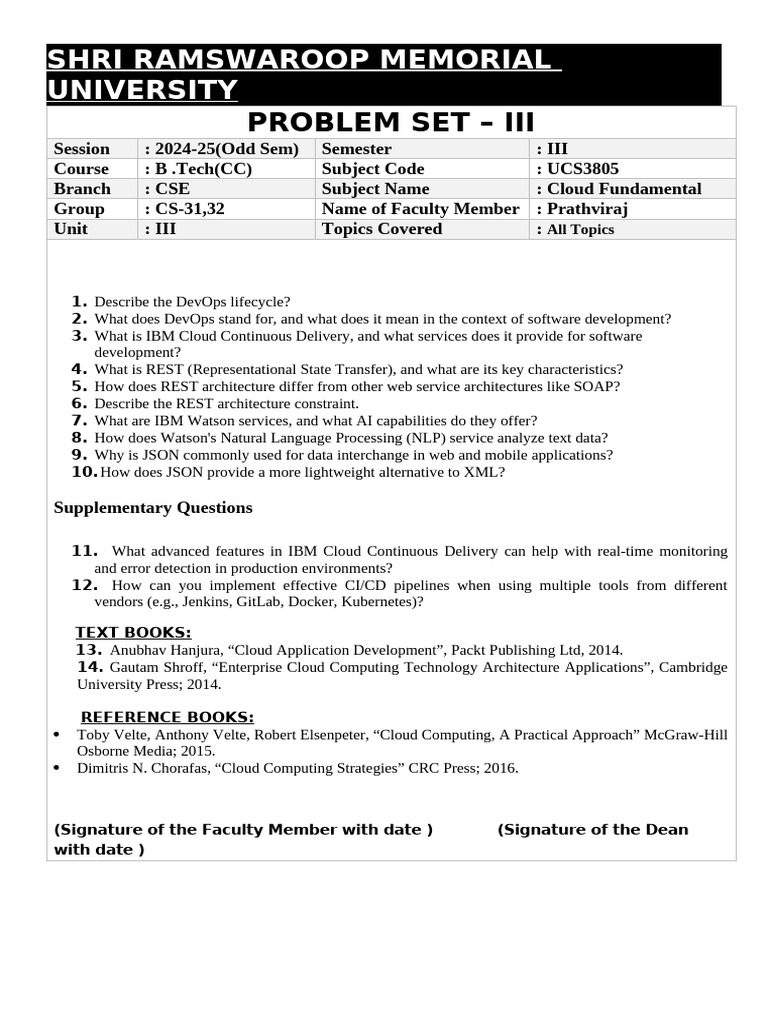 PROBLEM SET III (cloud) | PDF