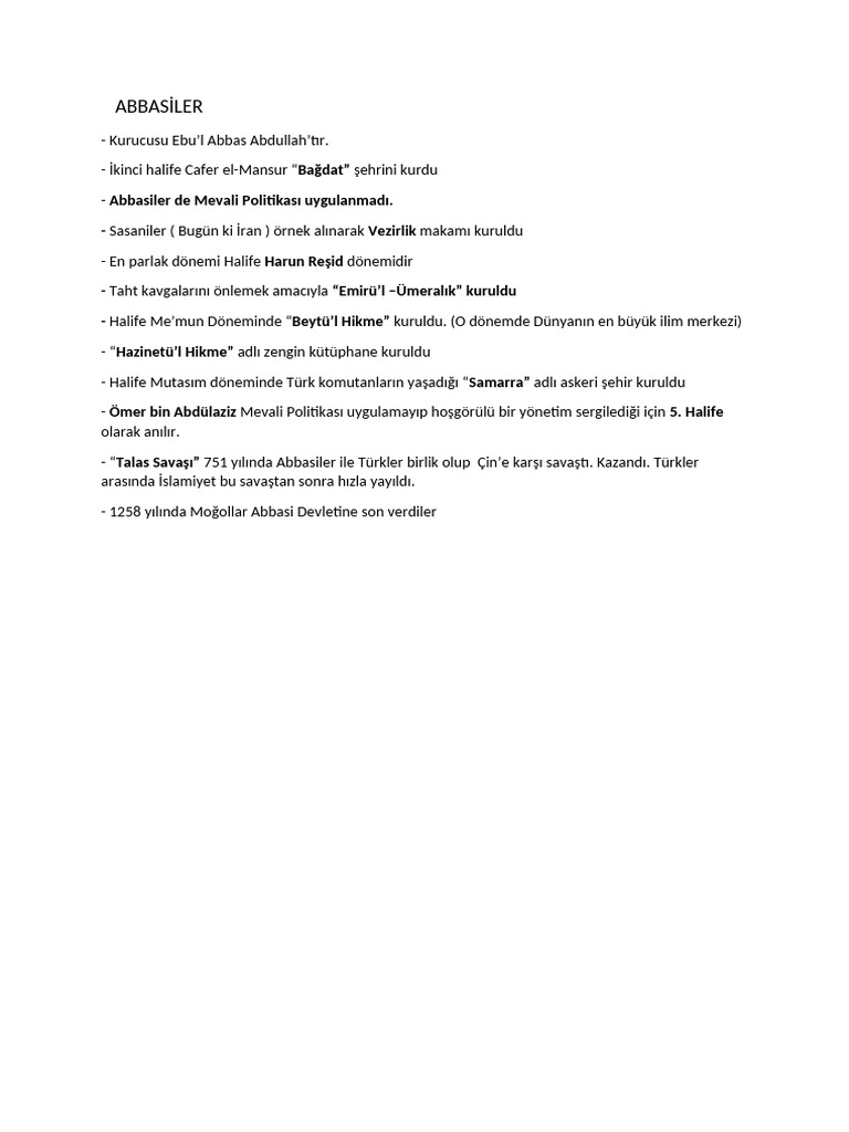 ABBASİLER | PDF