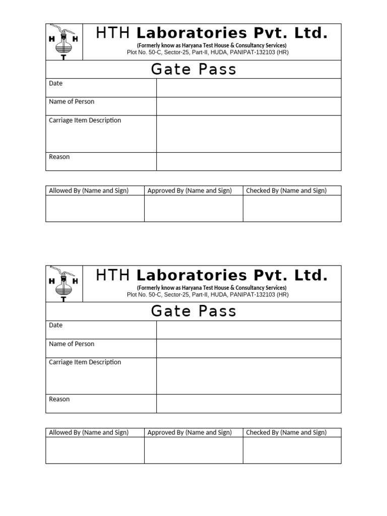 Gate Pass | PDF