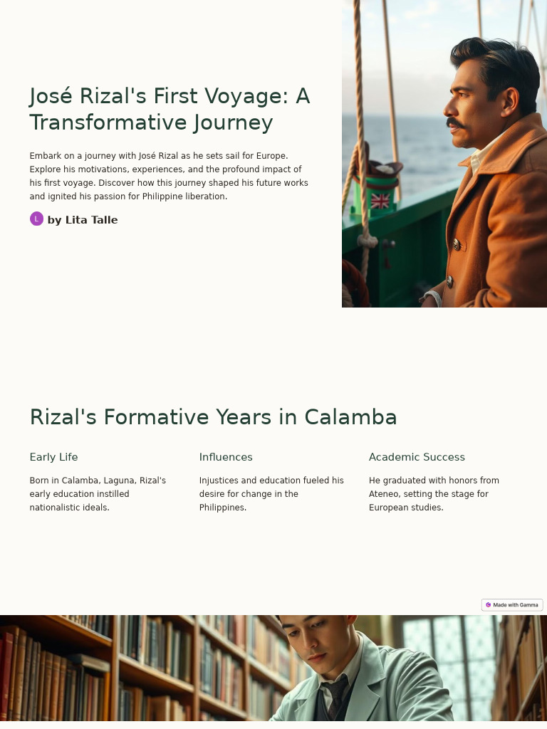 Jose Rizals First Voyage A Transformative Journey | PDF | Nationalism ...