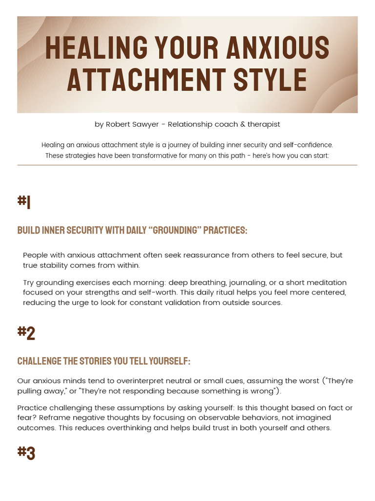 Healing Anxious Attachment Strategies | PDF | Attachment Theory | Self ...