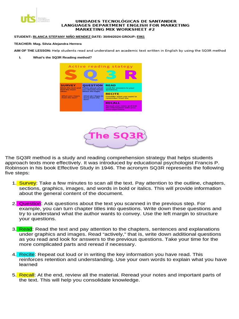 Marketing Worksheet 2 Blanca | PDF | Marketing | Target Audience