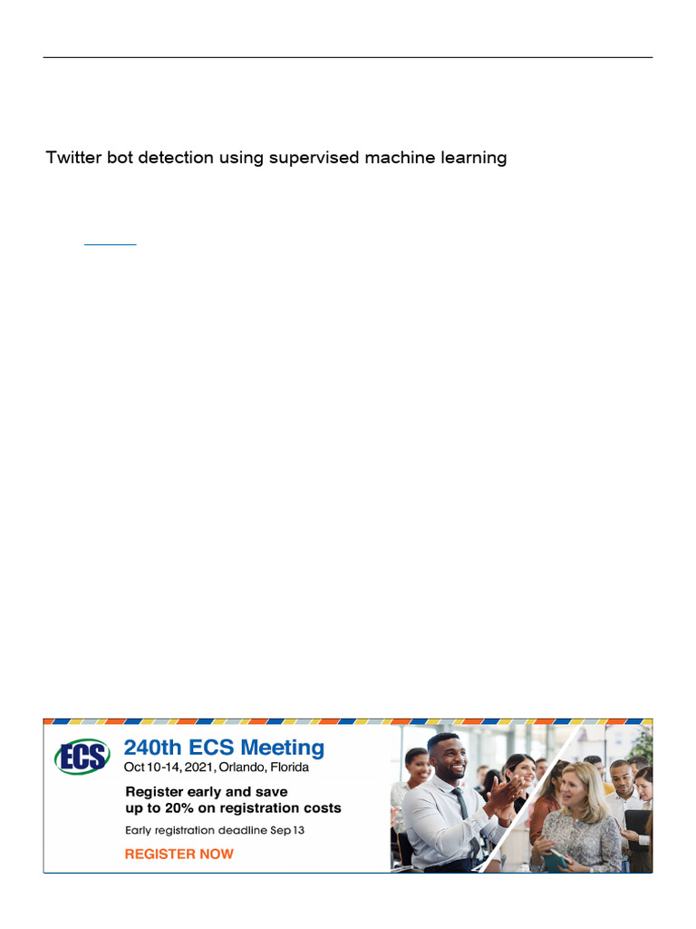 Twitter Bot Detection Using Supervised Machine Lea | PDF | Receiver Operating Characteristic ...