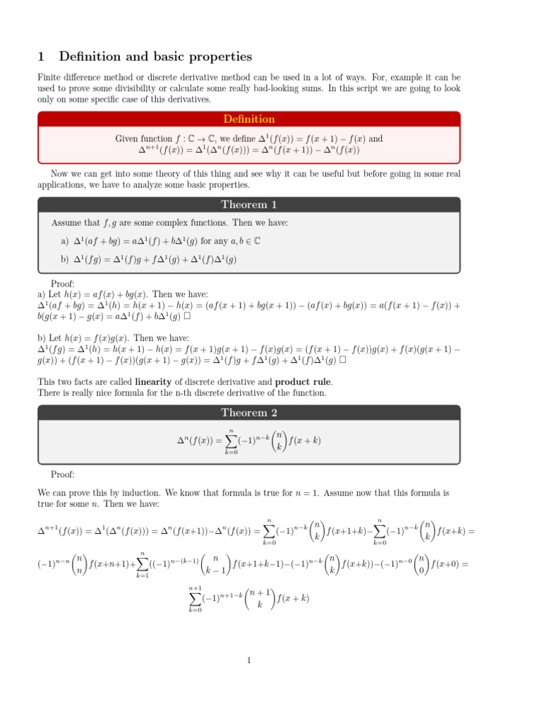 Finite Difference Method Discrete Derivative Pdf Polynomial