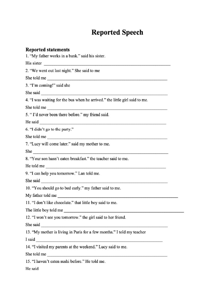 BT Reported Speech | PDF