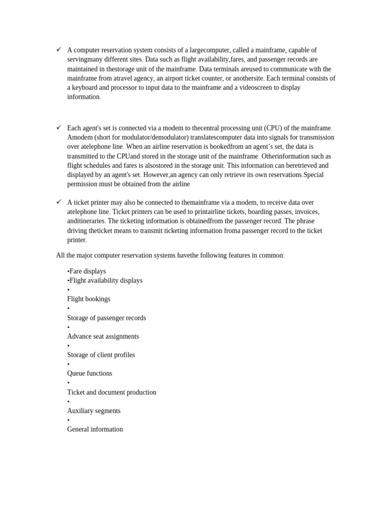 A Computer Reservation System Consists of A Largecomputer | PDF ...