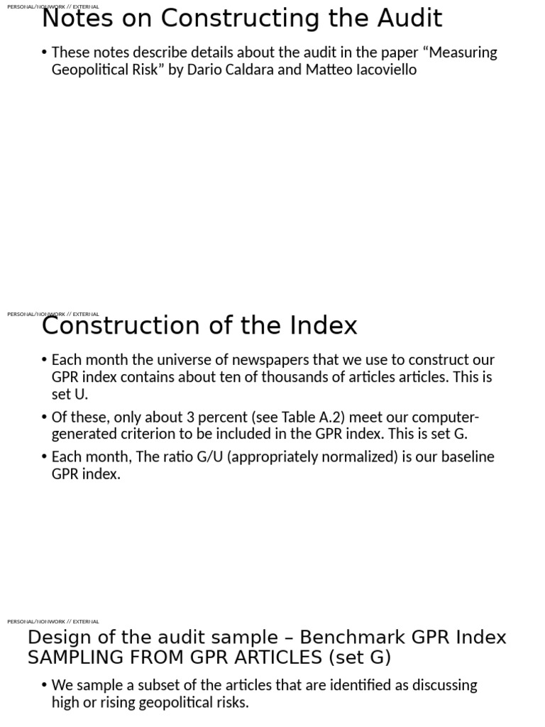 GPR Index Construction and Audit Guide | PDF | Nuclear Weapons ...