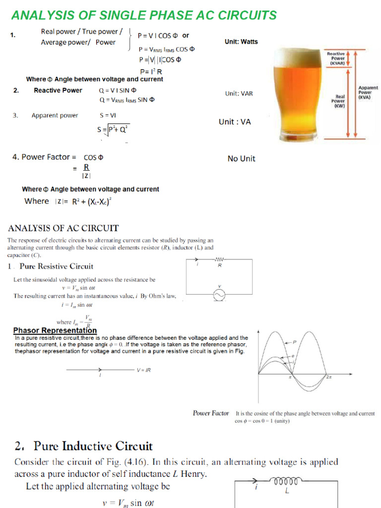 31-08-2023 Fundamentals of Single Phase Circuits | PDF