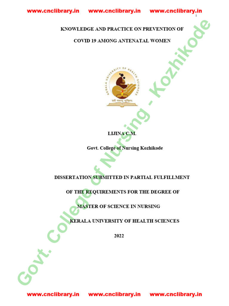 Lijina C M | PDF | Pregnancy | Preterm Birth