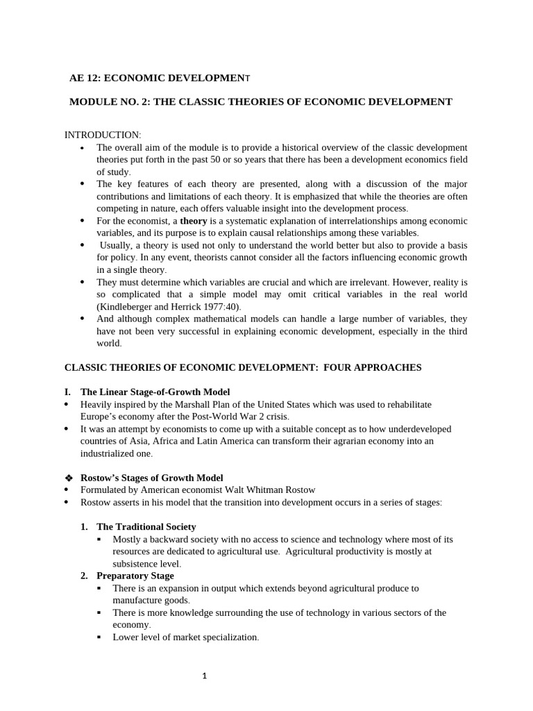 AE12-M-MODULE-2-CLASSIC-THEORIES-OF-ECONOMIC-DEVELOPMENT | PDF ...