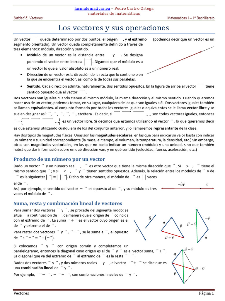 Introducción a Vectores en Matemáticas | PDF | Vector Euclidiano | Base ...