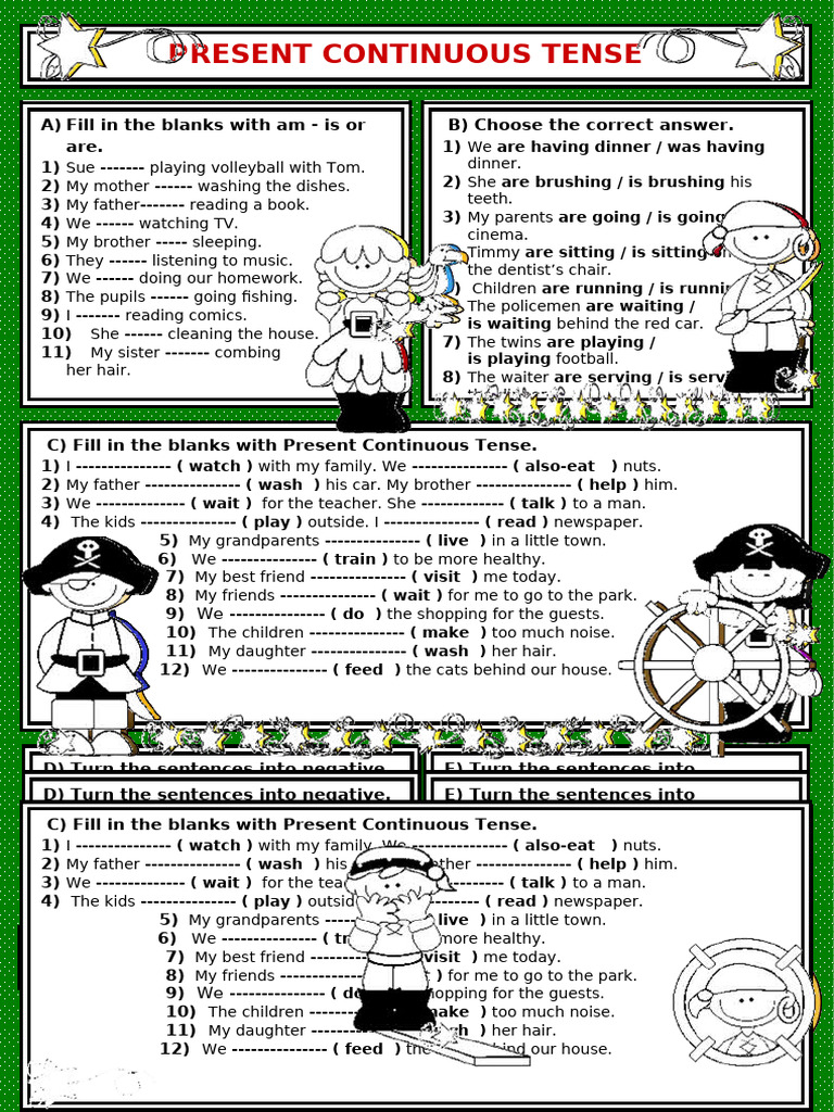 Present Continuous Tense Fun (p3) | PDF