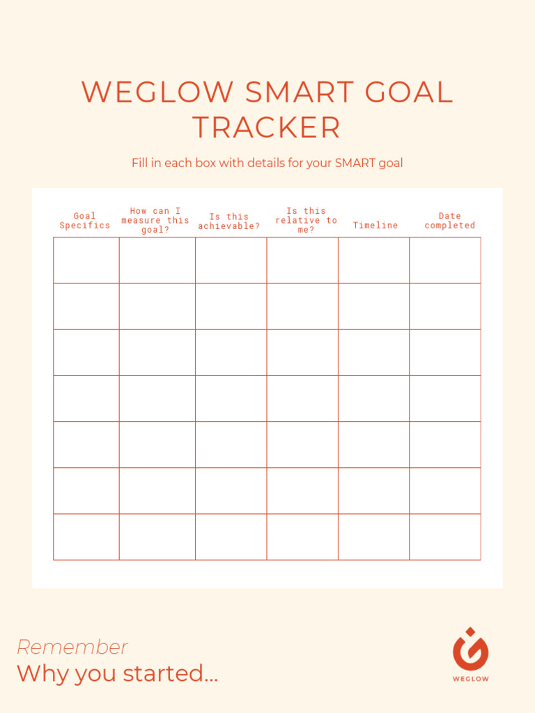 WeGLOW Smart Goal Tracker | PDF
