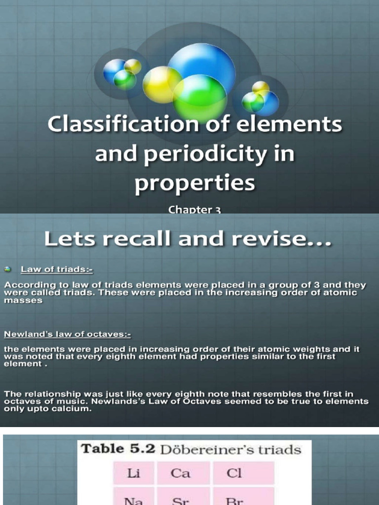 11 Chemistry Classification of Elements and Periodicity (1) | PDF