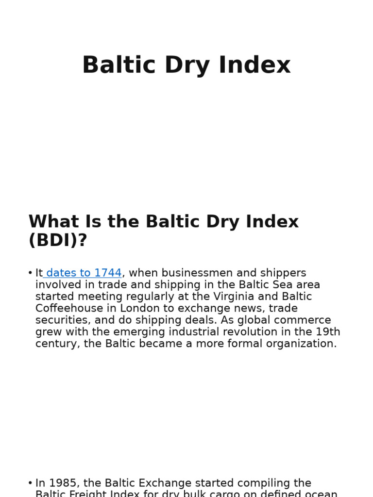 Understanding the Baltic Dry Index (BDI) | PDF | Cargo | Shipping
