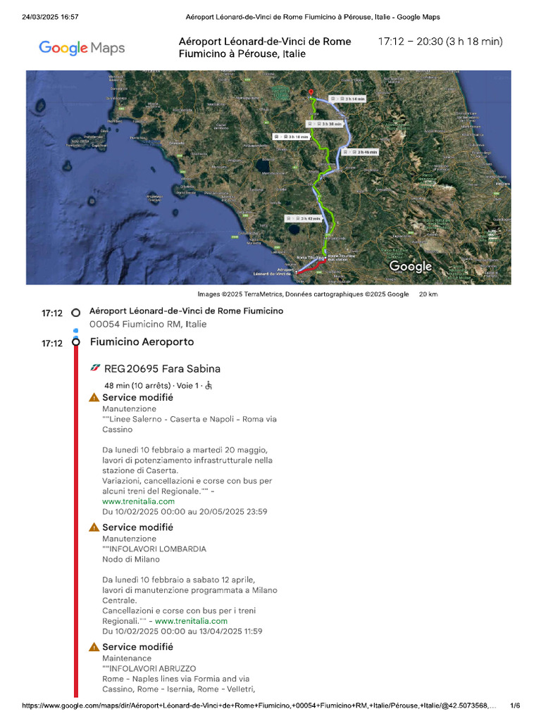 Aéroport Léonard-de-Vinci de Rome Fiumicino À Pérouse, Italie - Google ...