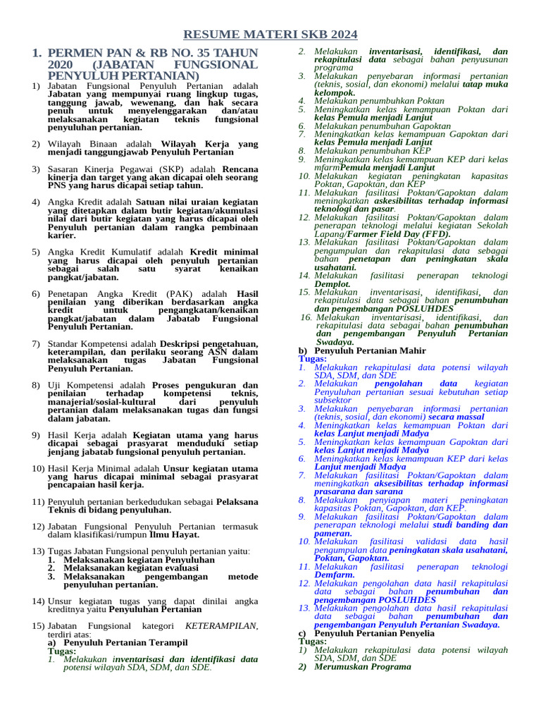 Resume Materi SKB 2024 SKB | PDF