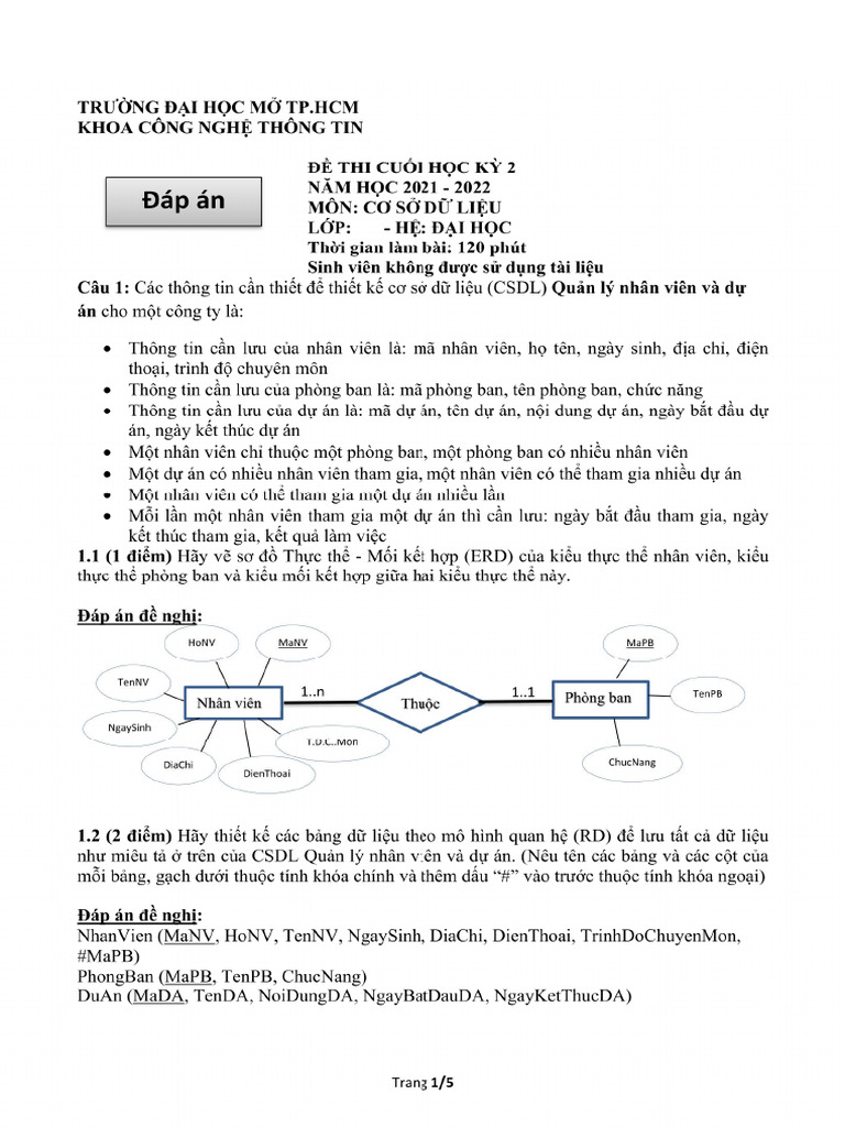 DapAn DeLT CSDL HK2 2122 H | PDF